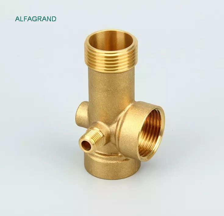 Brass five way valve connector with male and female thread