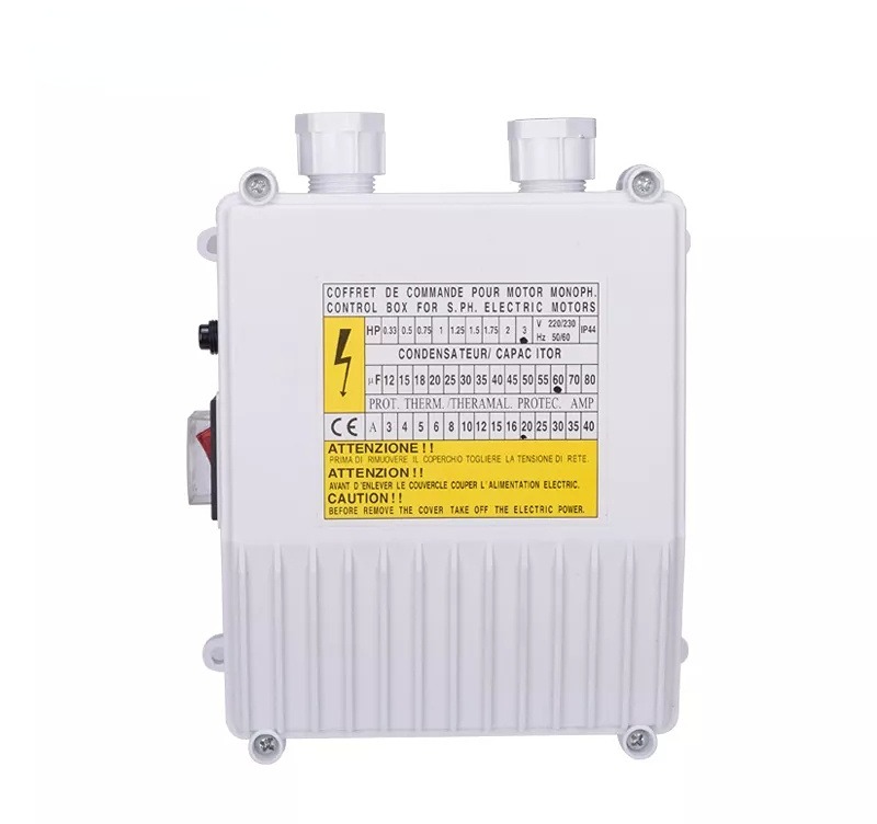 Deep well pump control box switch box with capacitor with CE