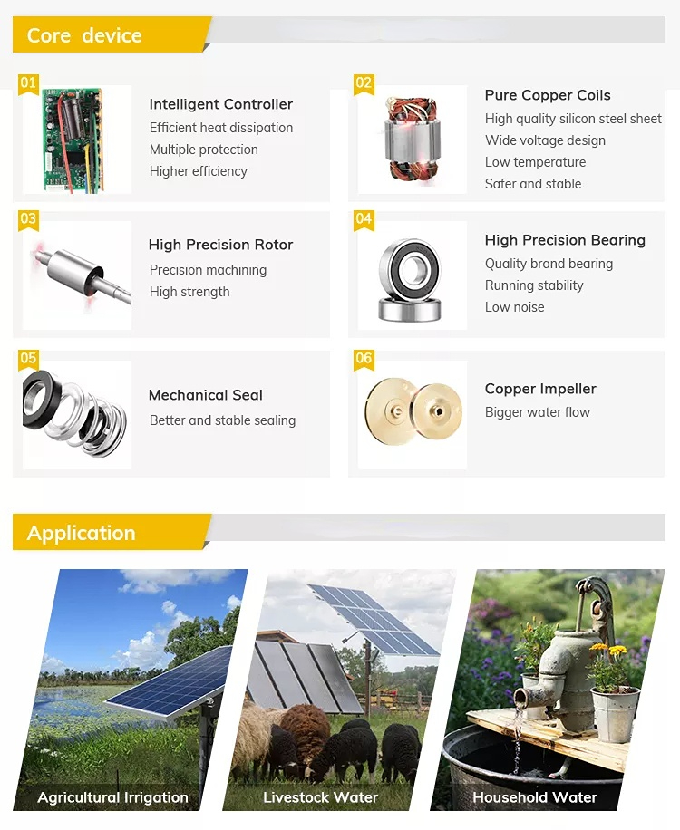 DC Solar power QB surface water pump systems for irrigation